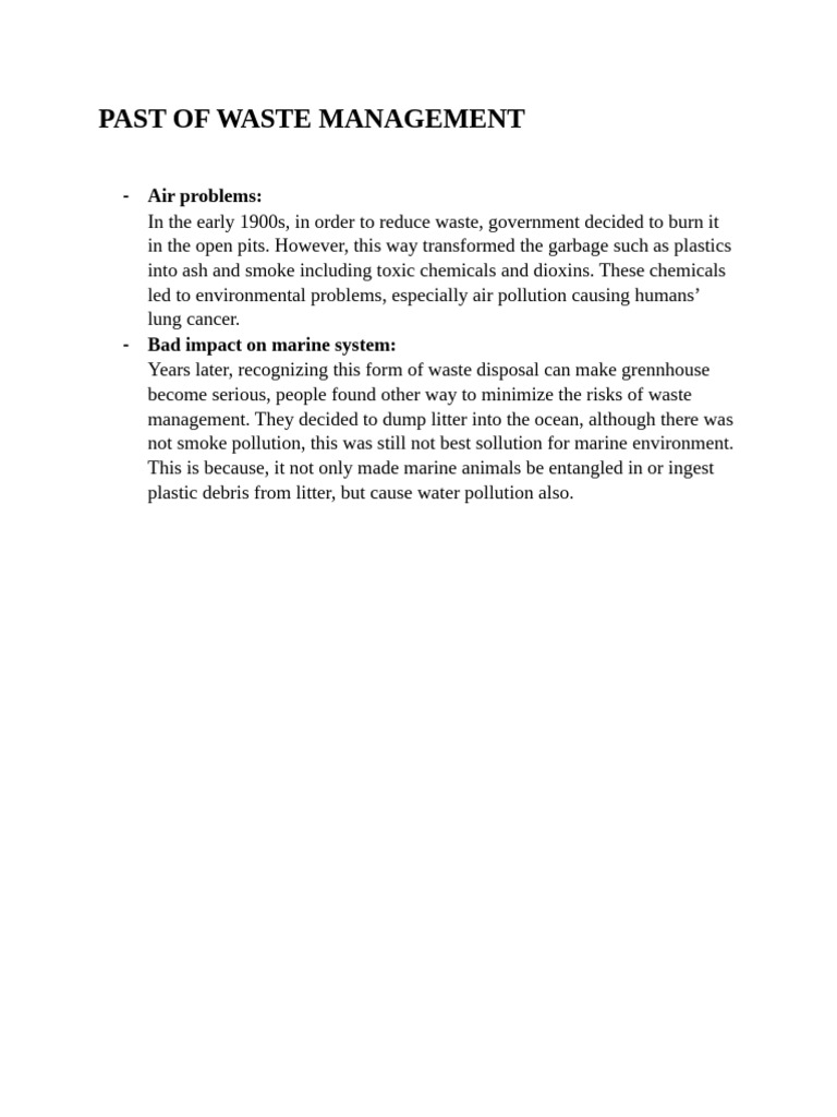 History of Waste Management Issues | PDF