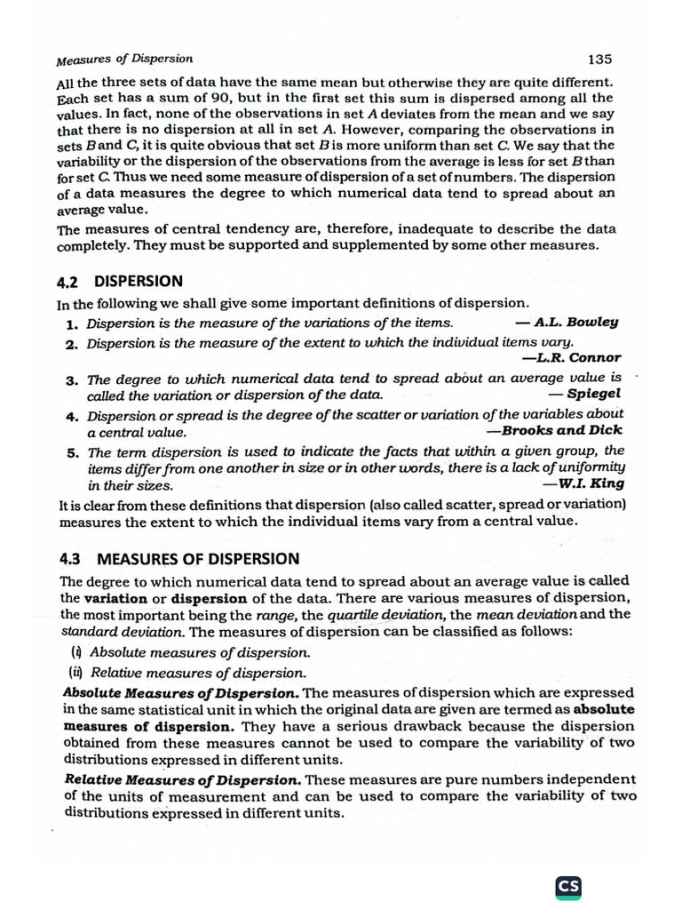 Measures of Dispersion | PDF