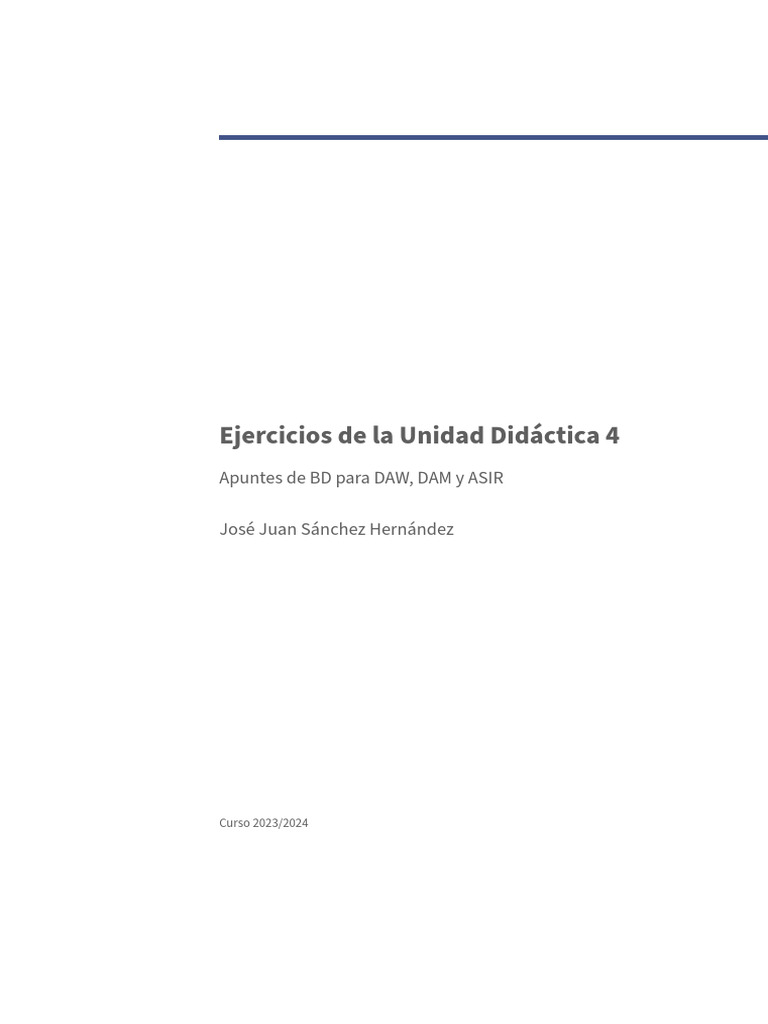 Ejercicios de la Unidad Didáctica 4 | PDF | Mi sql | Recuperación de información