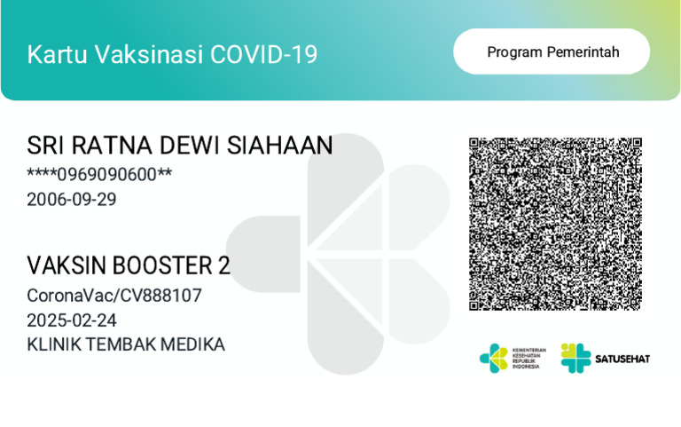 Sertifikat Vaksin Dosis 4 Sri Ratna Dwi Siahaan 71 | PDF