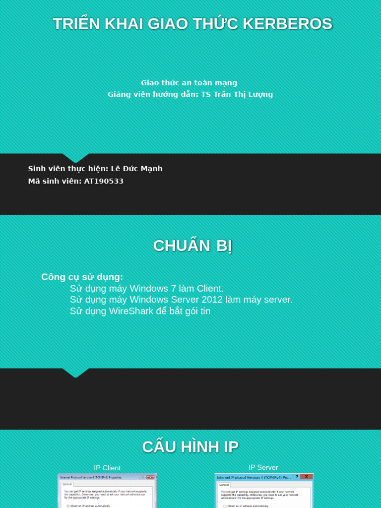 TRIỂN KHAI GIAO THỨC KERBEROS | PDF