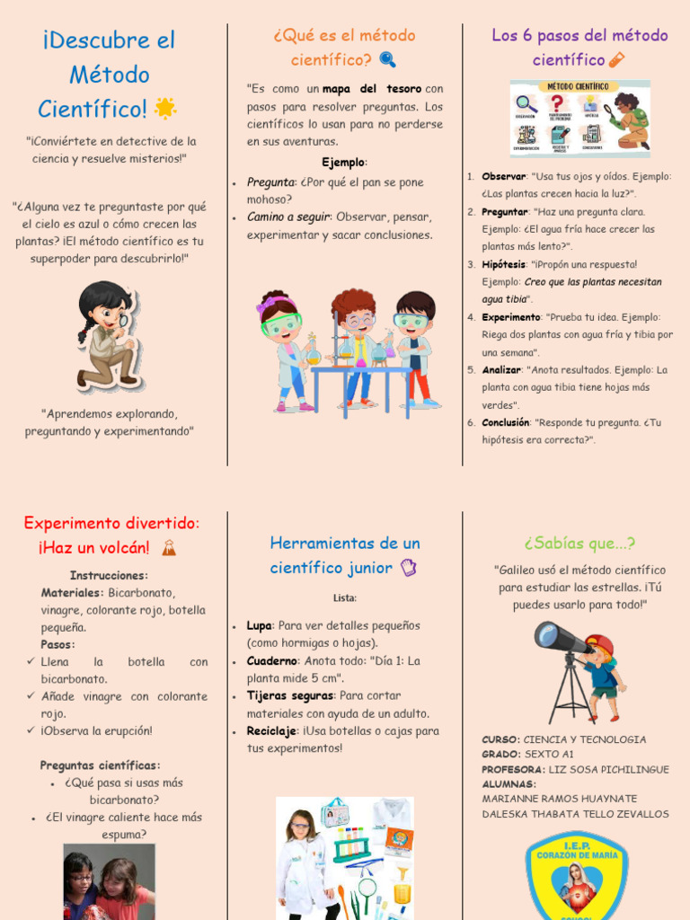 Triptico Método Científico | PDF | Experimentar