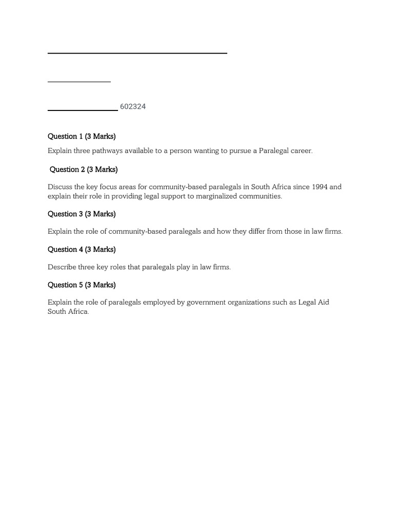 Par1501 Assignment 01 Semestr One 2025 | PDF