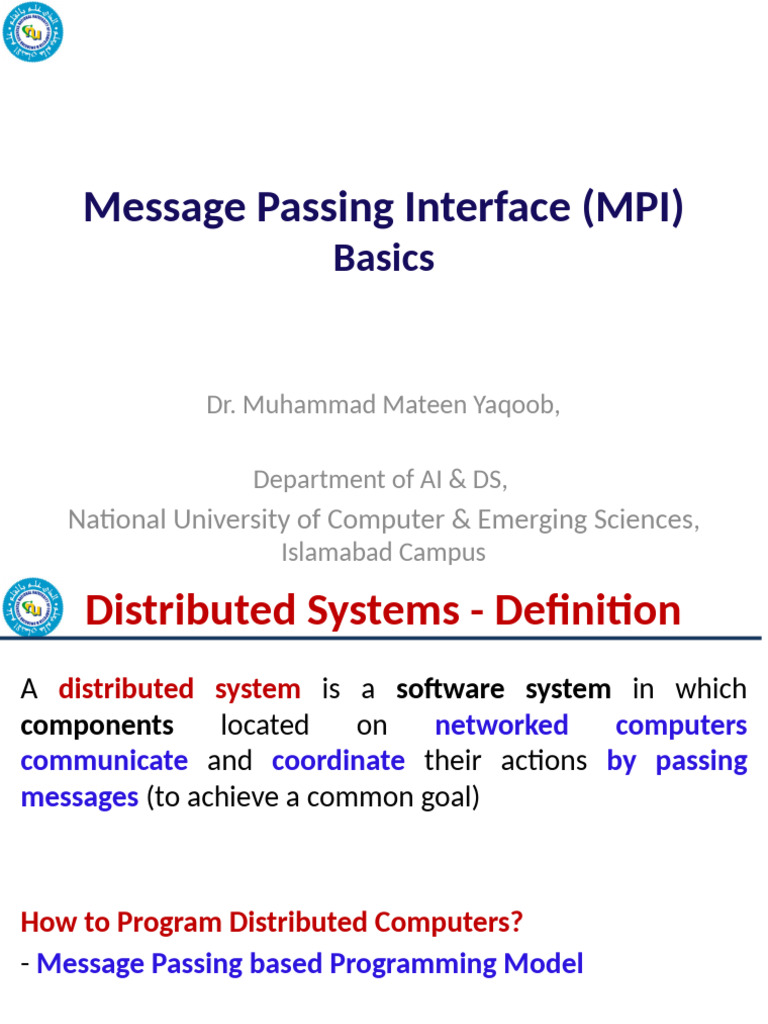 Cs-3006 6 Mpi Basics 2 | PDF | Message Passing Interface | Process (Computing)