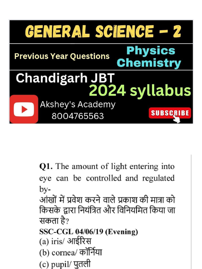 Science 2 Chandigarh JBT Akshey's Academy | PDF