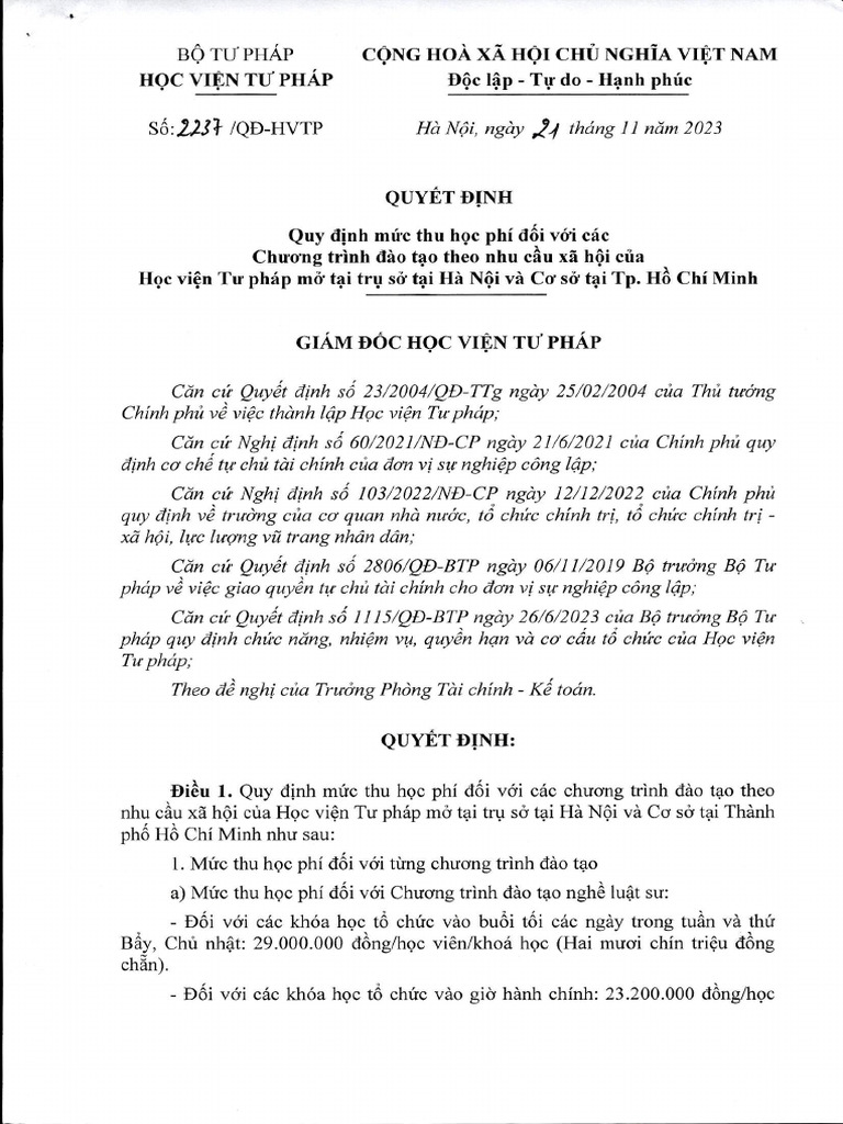 2237 QD Thu HP Theo Nhu Cau XH | PDF