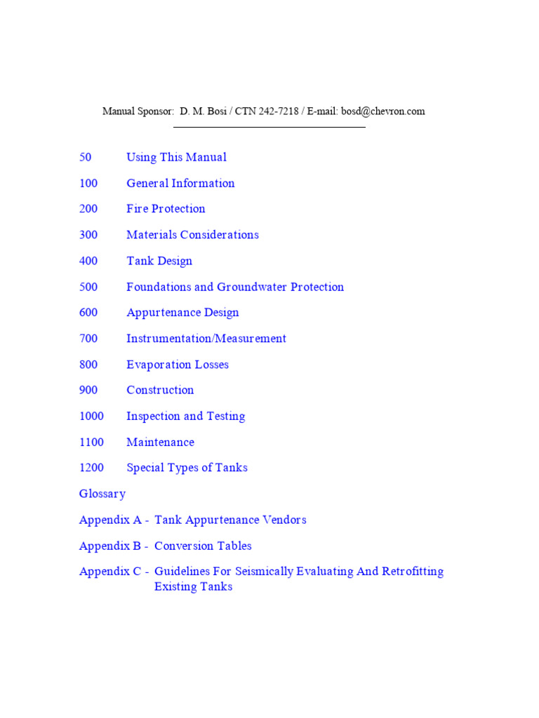 Chevron Tank Manual Part 1 of 2 | PDF | Roof | Corrosion