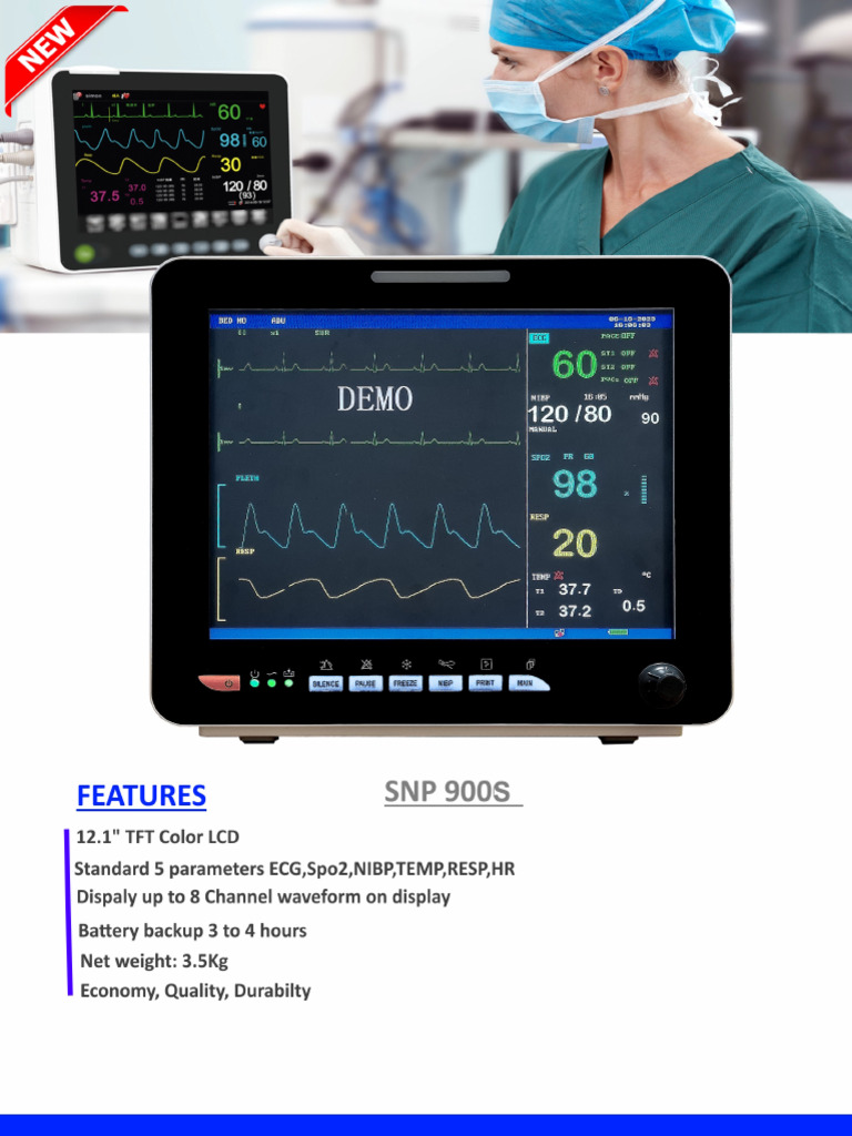 Patient Monitor SNP 900S Touch Display. 5 Parameters. | PDF