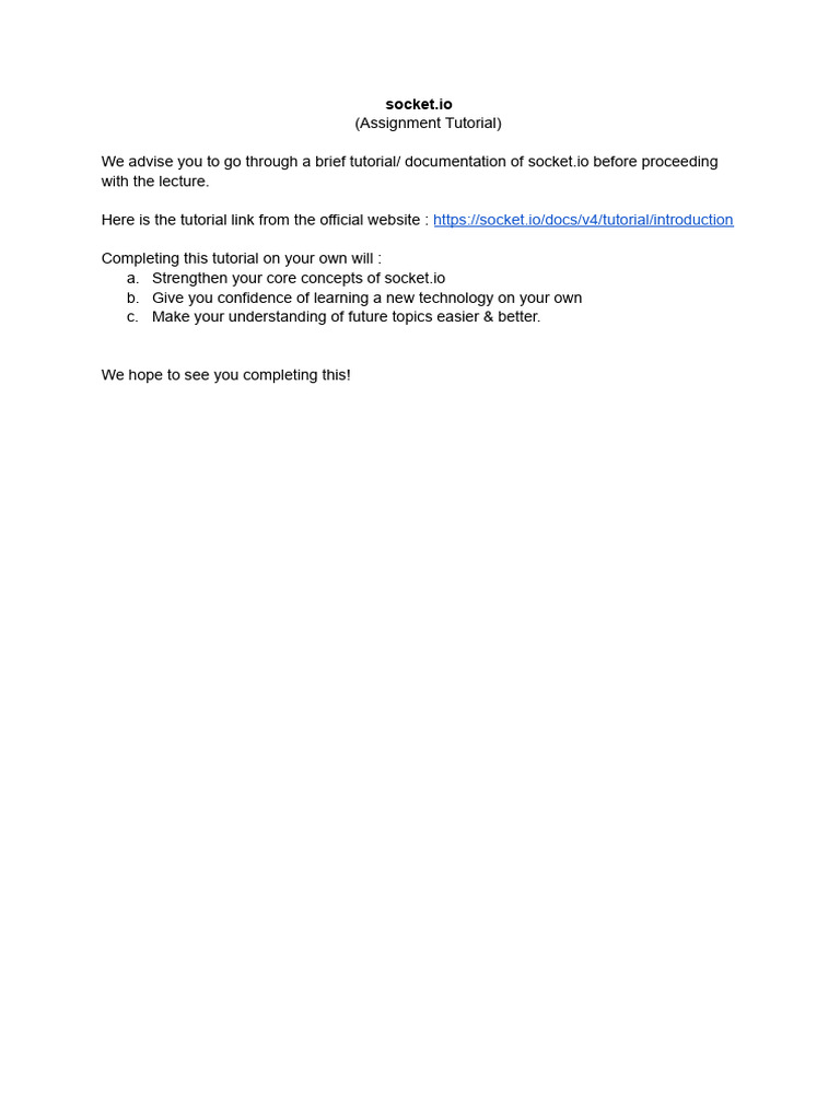 Socket - Io Assignment | PDF