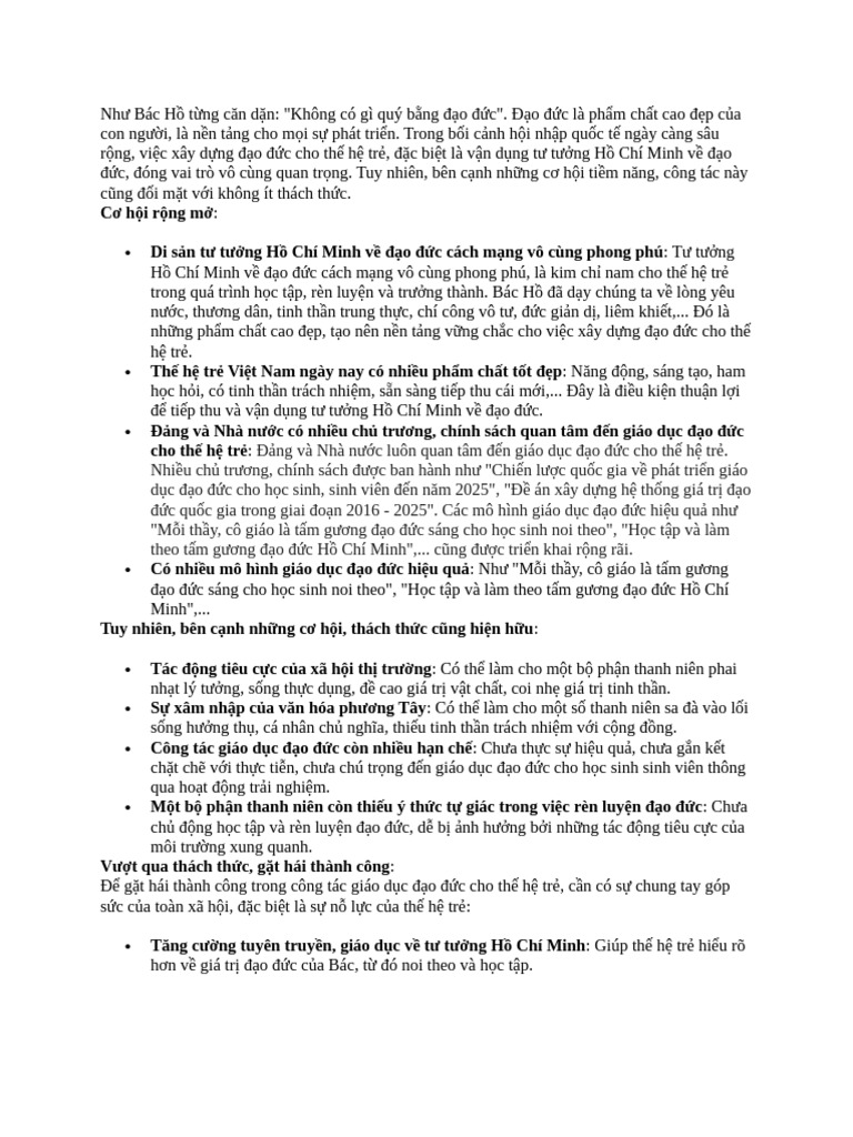 Thời Cơ - Thách Thức | PDF