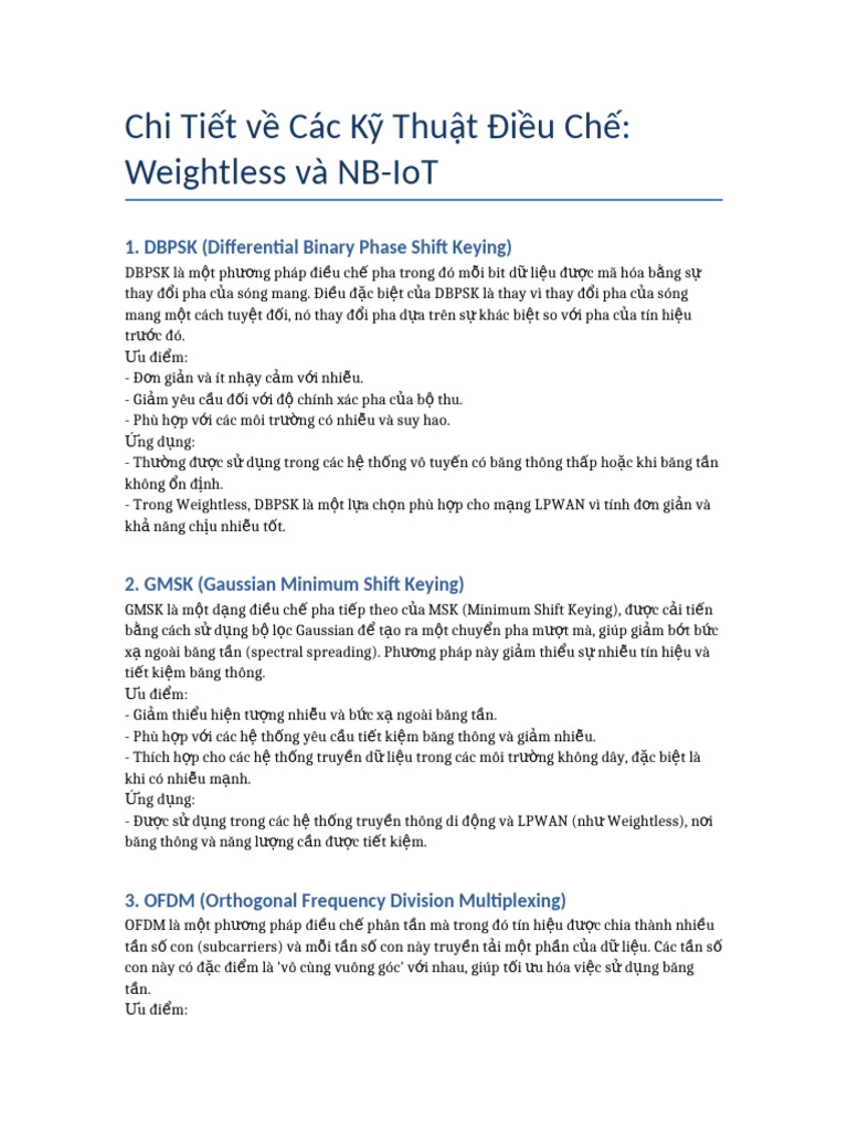 Detail Modulation Weightless NB IoT | PDF