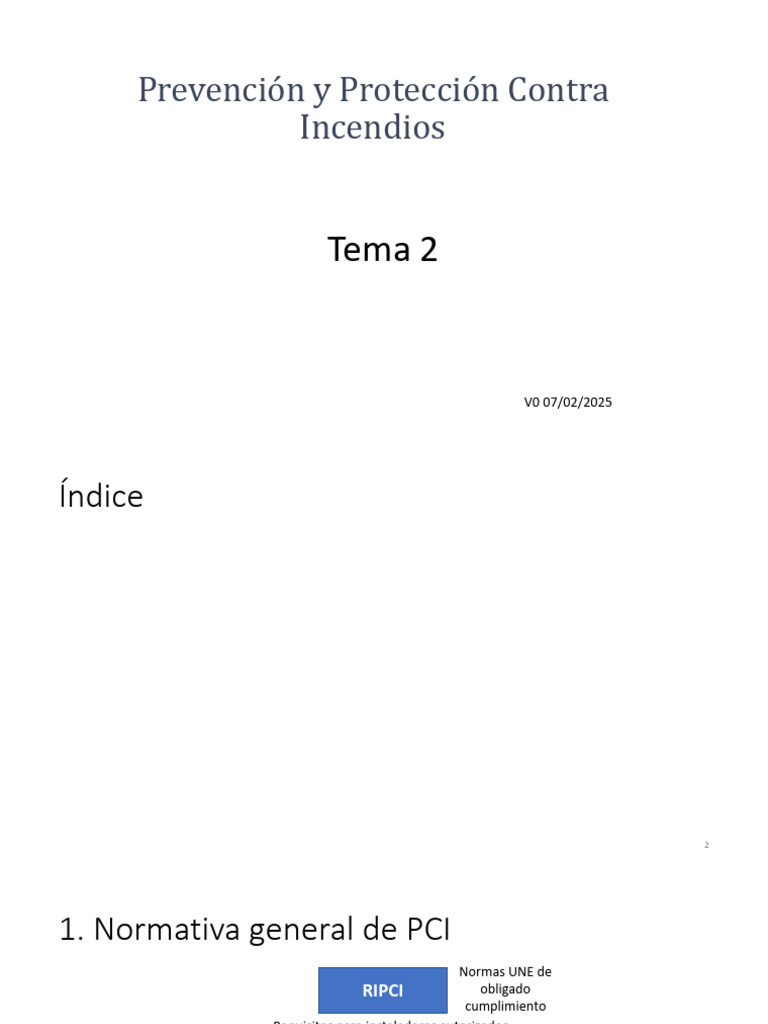 Tema 2 - 20250207 | PDF | Protección contra incendios | Regulación