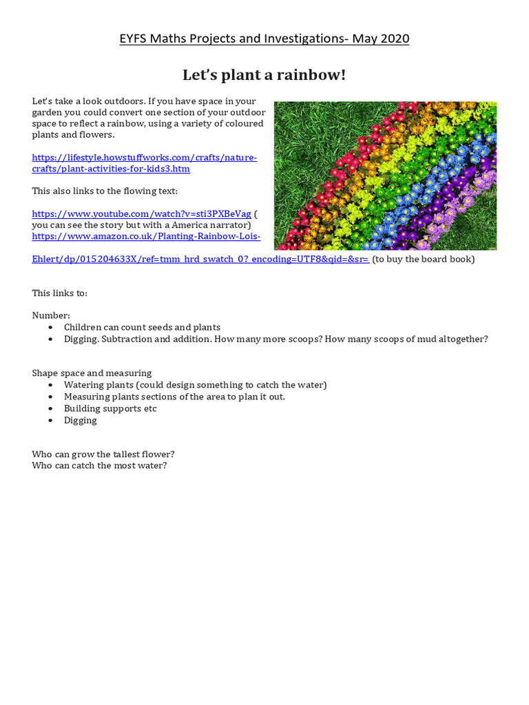EYFS Maths: Rainbow Planting Project | PDF