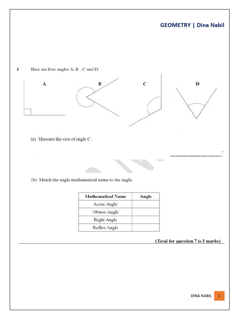 Yr 8 - Geometry Review | PDF