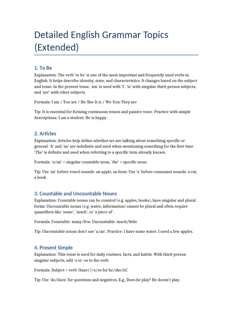 Expanded Grammar Topics With Activities | PDF | Noun | English Language