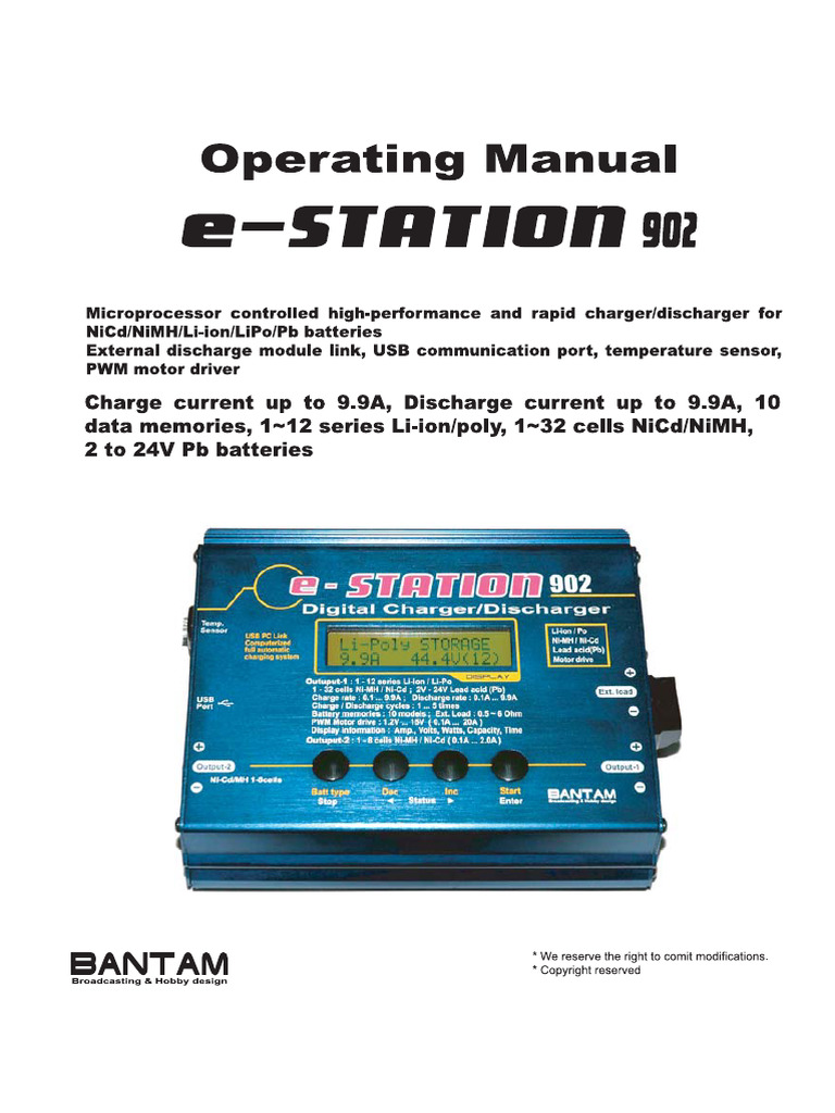 Bantam E-Station 902 English | PDF