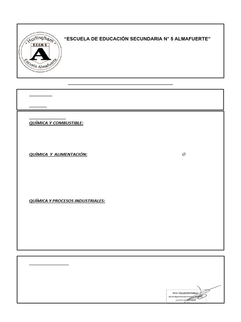 PROGRAMA QUIMICA 5TO | PDF