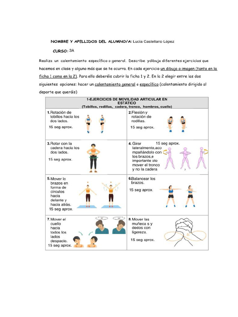 Sesión de calentamiento 2 | PDF