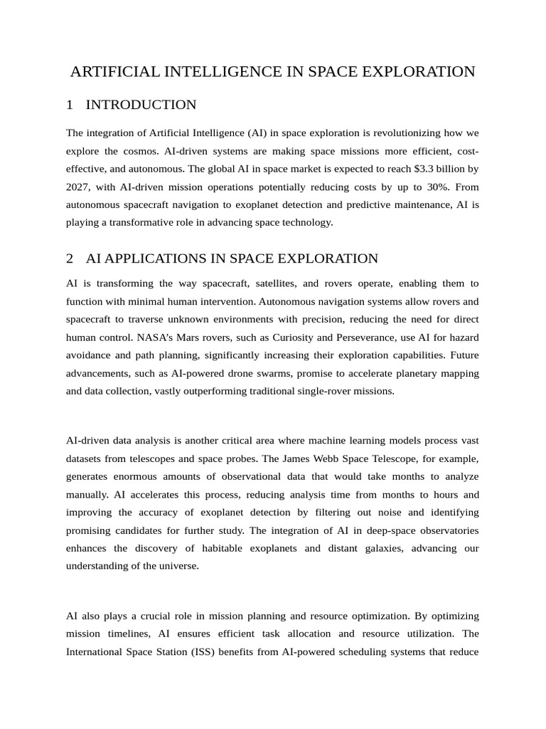 Artificial Intelligence in Space Exploration | PDF | Artificial Intelligence | Intelligence (AI ...