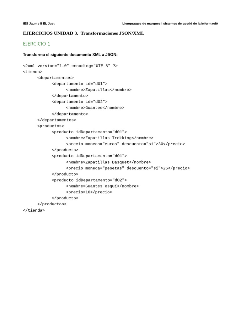 U04.05.E8 - Exercici 8 - XML-JSON | PDF | Datos de computadora | Persistencia