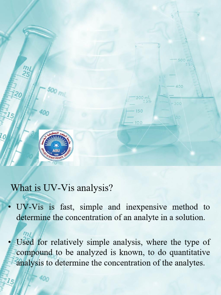 UV-Vis Spectroscopy Overview and Applications | PDF | Ultraviolet ...