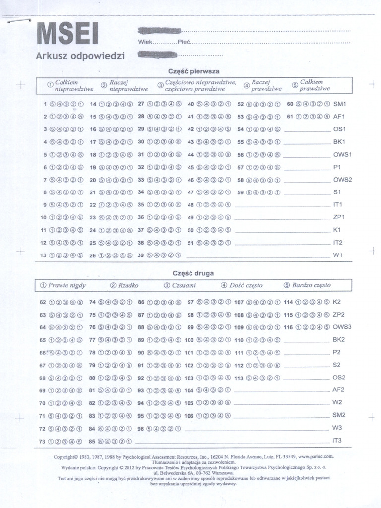 Klucz 1 MSEI | PDF