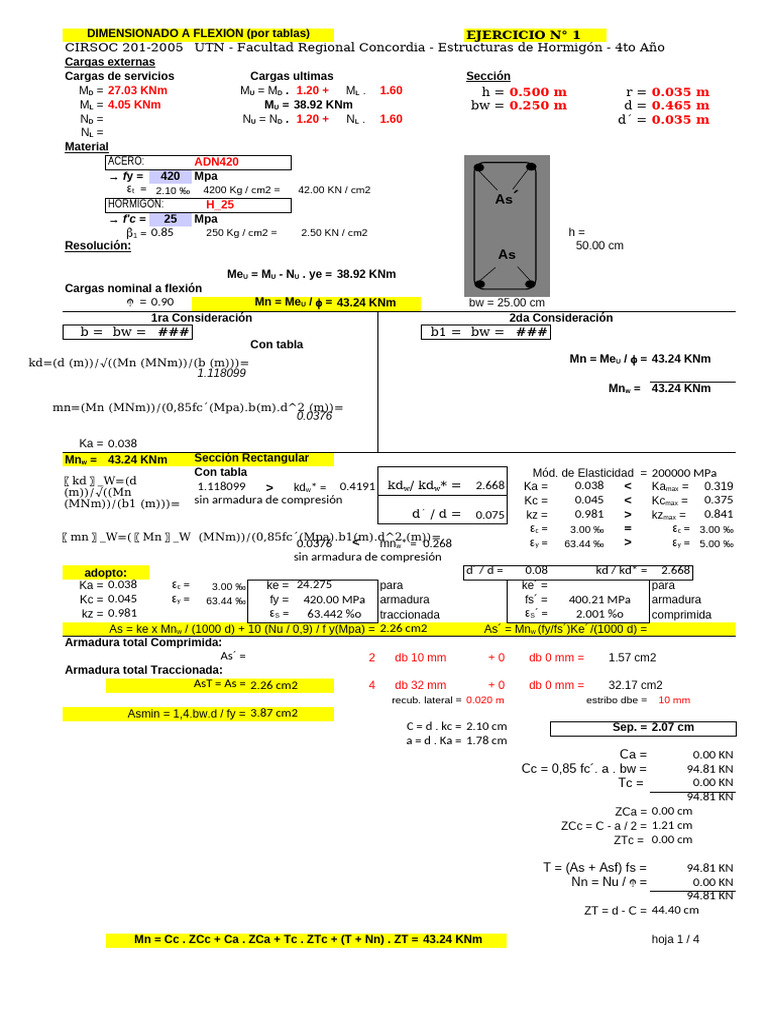 Ejercicio #8 Flexión Ka y KD (2022) MOD | PDF