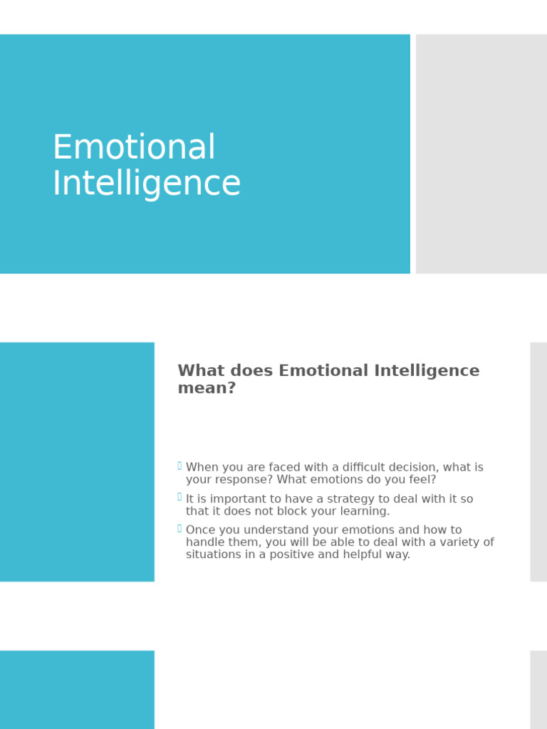 Emotional Intelligence Presentation | PDF | Anger | Emotions