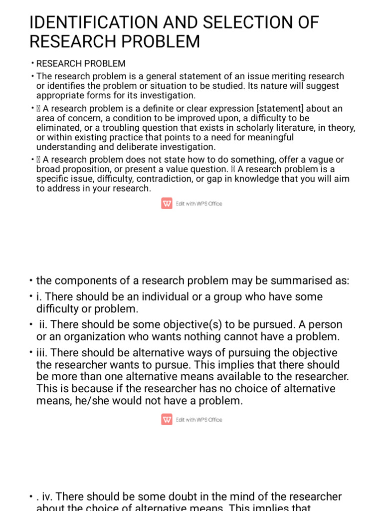 Research Problem Identification Guide | PDF | Theory | Evaluation