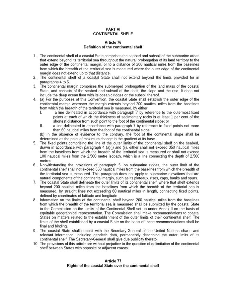 Continental Shelf Rights and Regulations | PDF | Territorial Waters ...