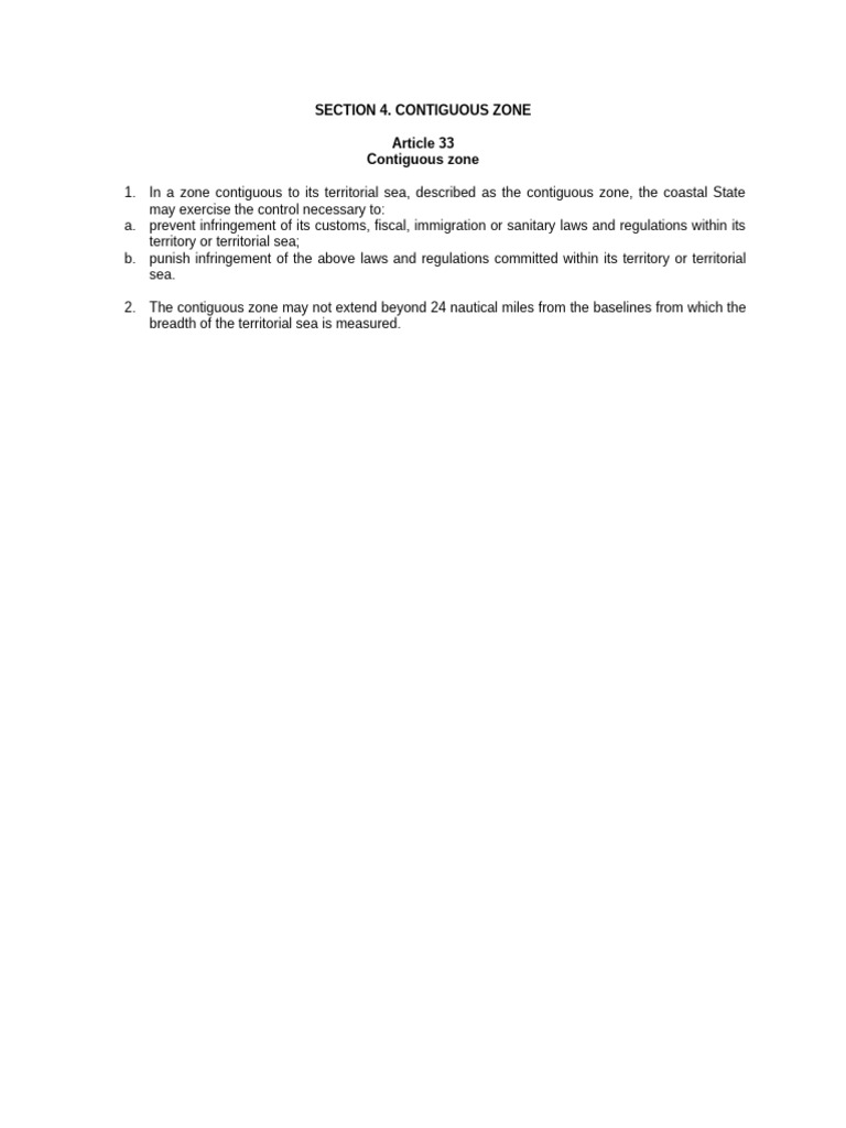 Section 4 - Contiguous Zone | PDF