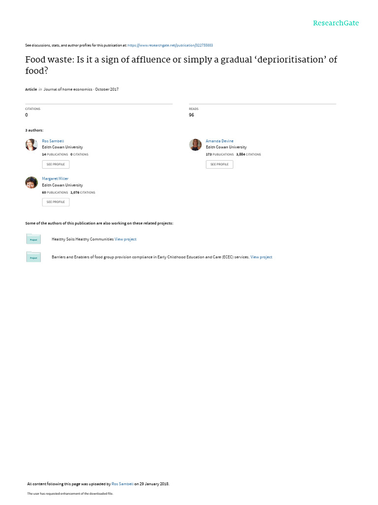 Food Waste: Affluence or Neglect? | PDF | Food Security | Waste