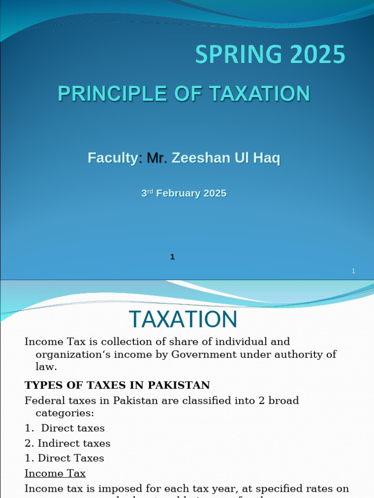 Taxation Overview in Pakistan | PDF | Taxes | Income Tax