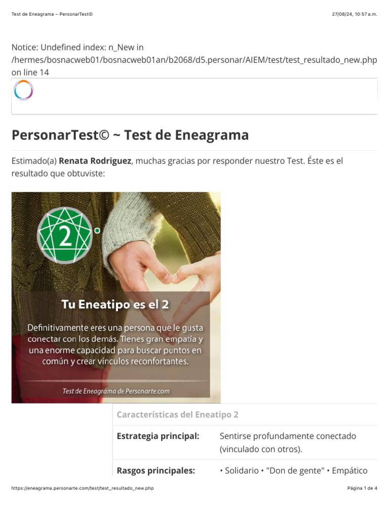 Test de Eneagrama PersonarTest© | PDF | Eneagrama de la personalidad ...