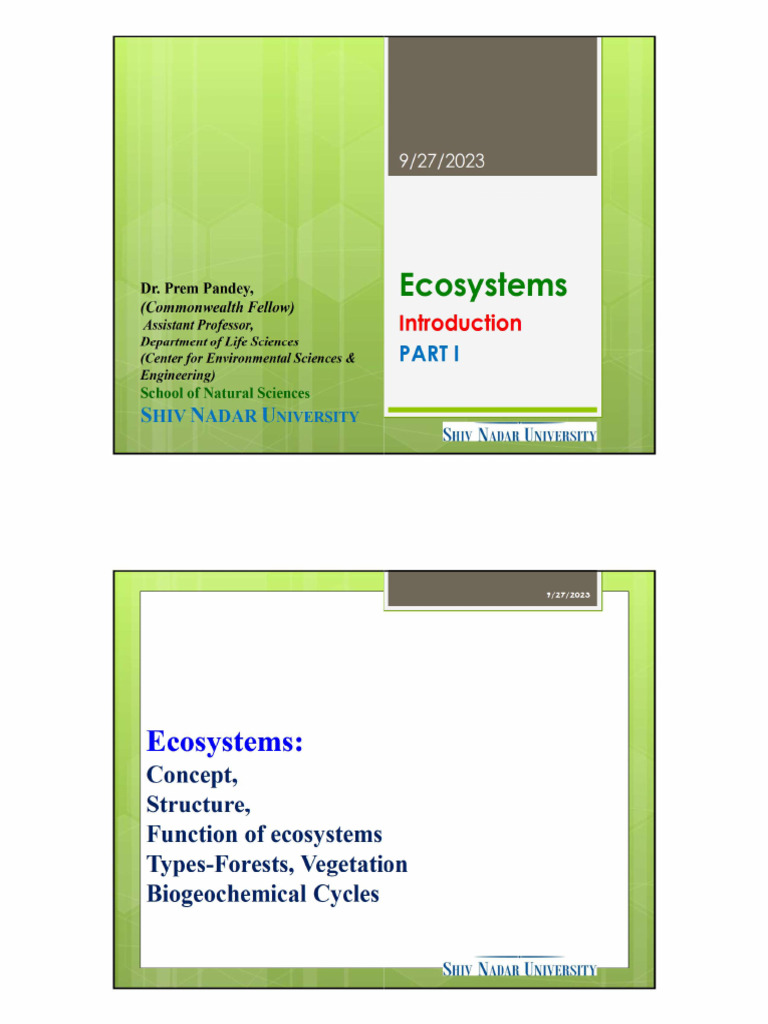 Ecosystems Part I (Ecosystems Coastal Marine Wetlands Forests) | PDF