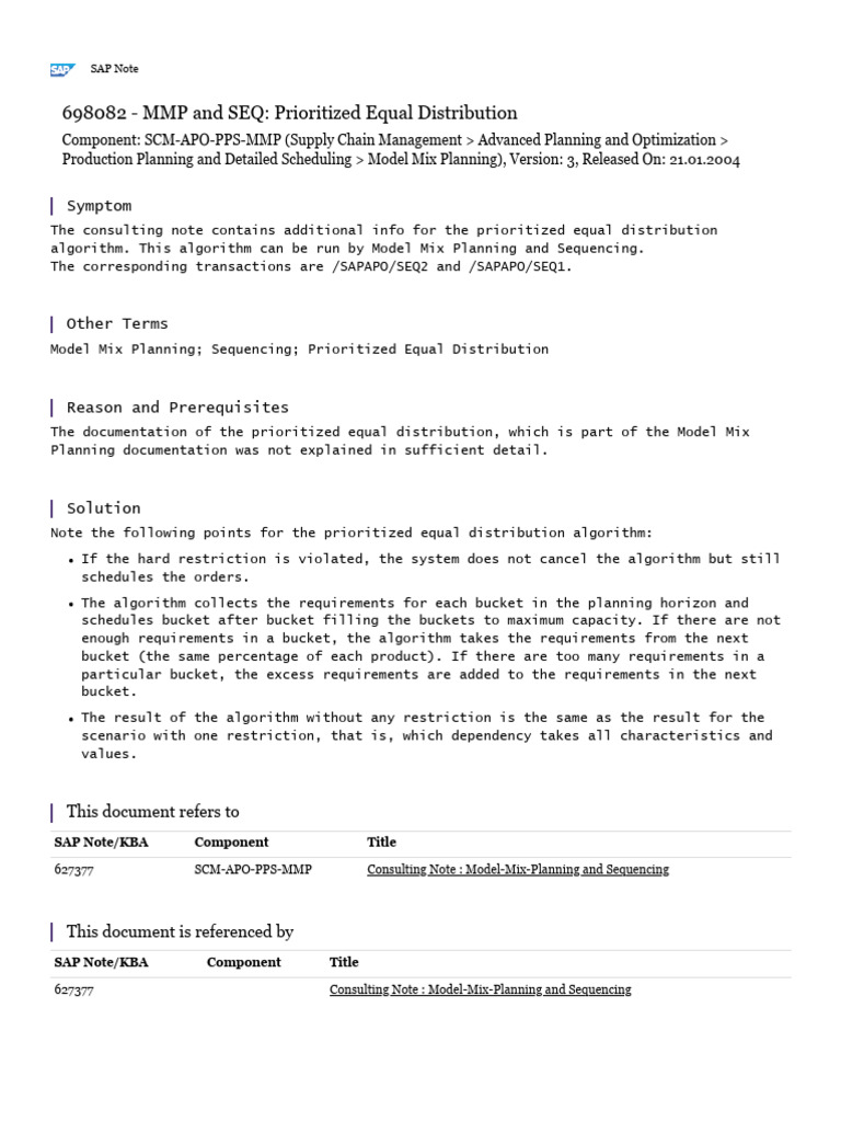 PPDS OSS MMP and SEQ Prioritized Equal Distribution | PDF