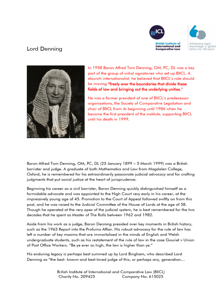 9 1987 Lord Denning Biography | PDF | Government | Justice