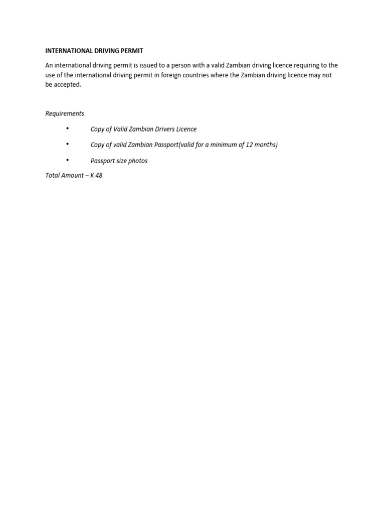 International Driving Permit | PDF