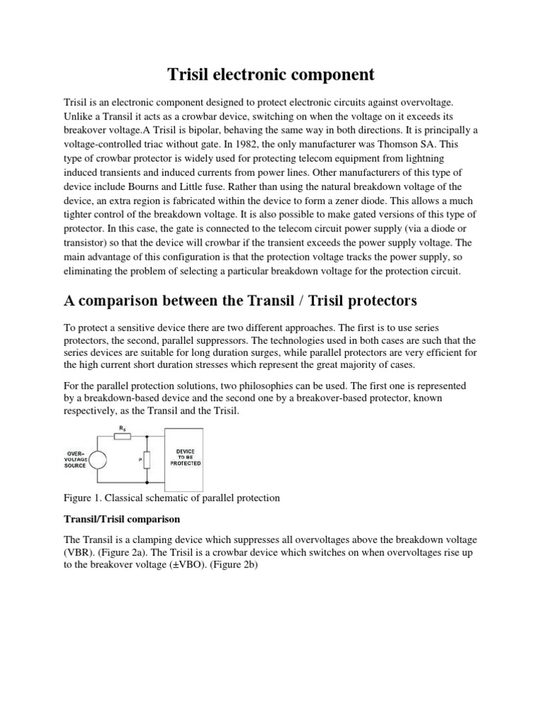 Trisil Protection | PDF | Semiconductor Devices | Electricity