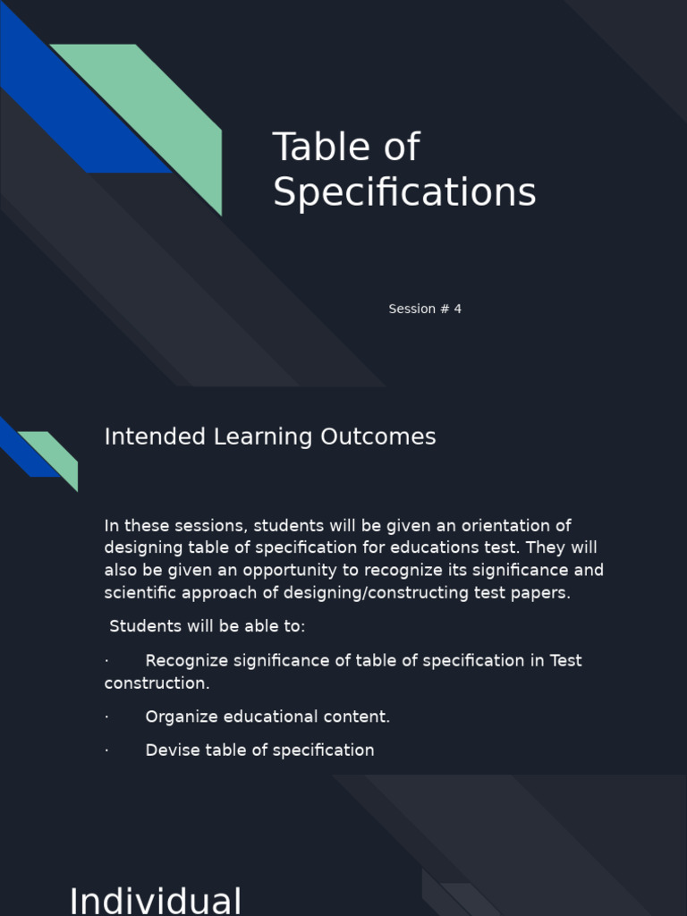 Designing Effective Test Specifications | PDF | Educational Assessment ...