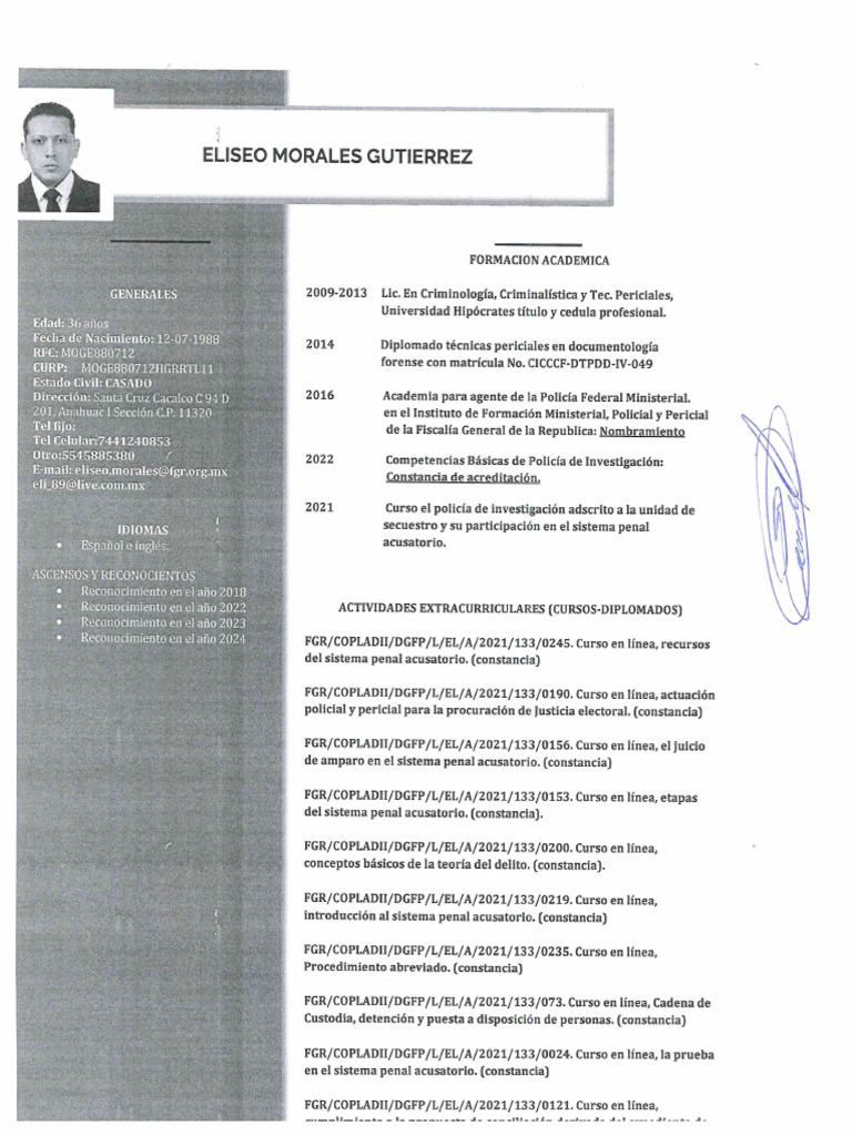 CV. Normal, Eliseo Morales Gutierrez | PDF