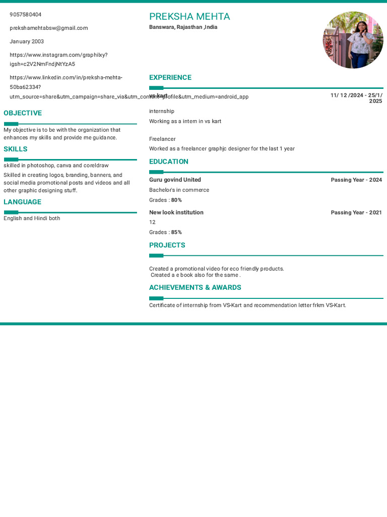 Preksha's Resume | PDF