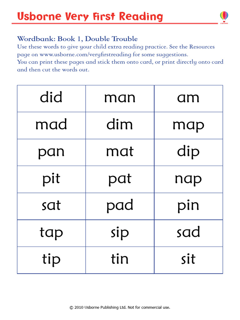 Double Trouble Word List for Kids | PDF