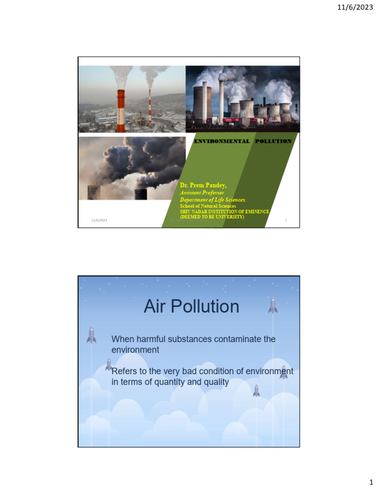 7 Environmental Pollution | PDF | Atmosphere Of Earth | Smog