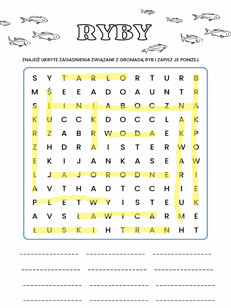 Ryby Wykreślanka | PDF