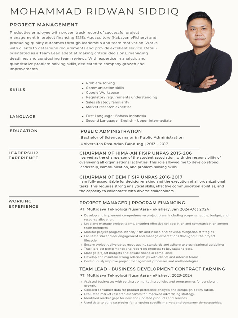 CV Mohammad Ridwan Siddiq PMO | PDF | Sales | Project Management