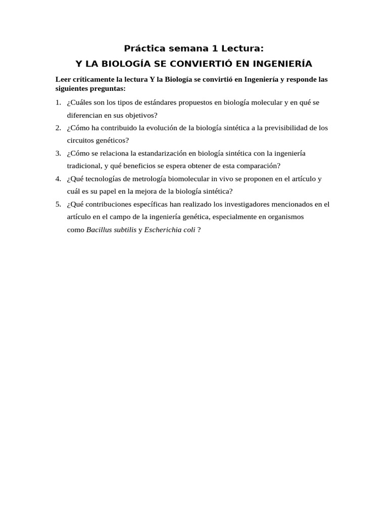Preguntas Lectura Semana 1 | PDF