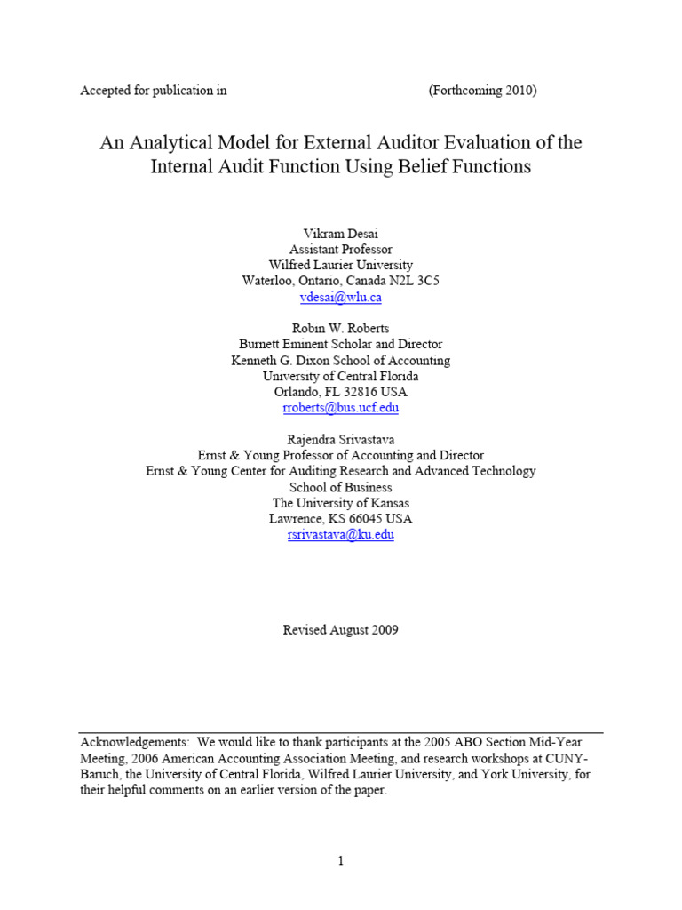 ssrn-1476431 | PDF | Audit | Internal Audit
