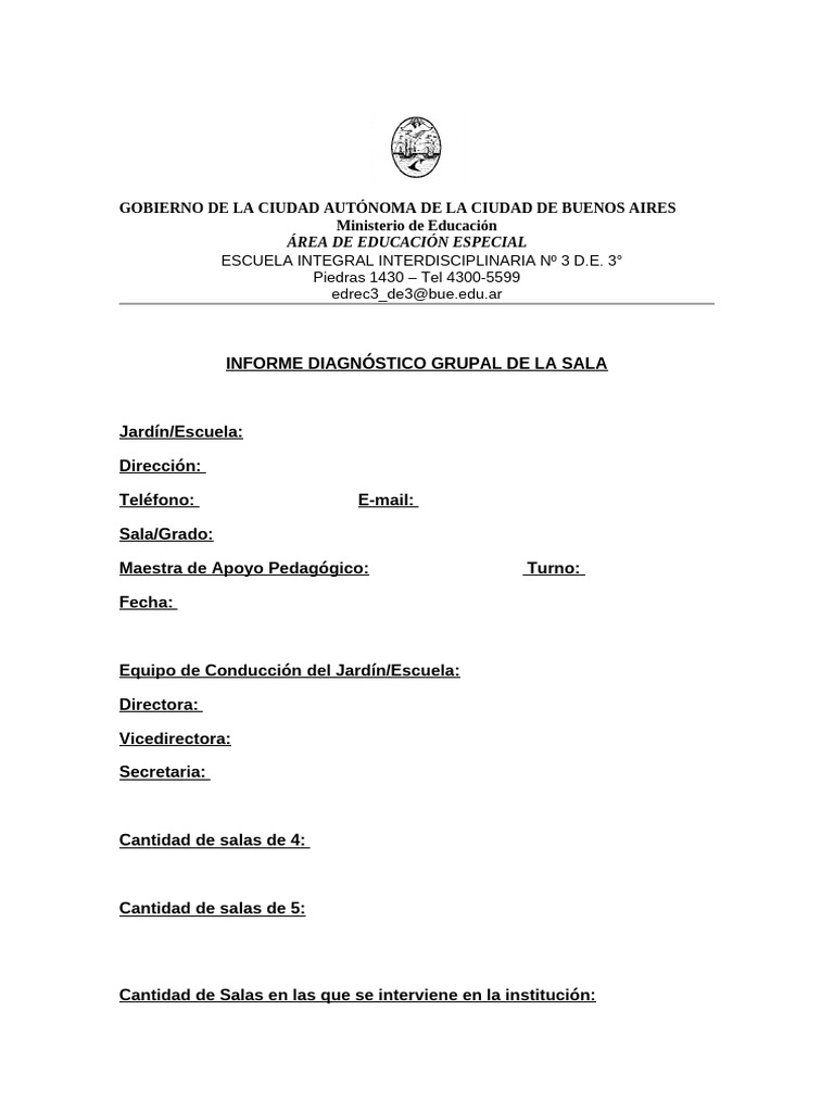 Nivel Inicial Informe Diagnóstico Grupal de La Sala 2025 | PDF