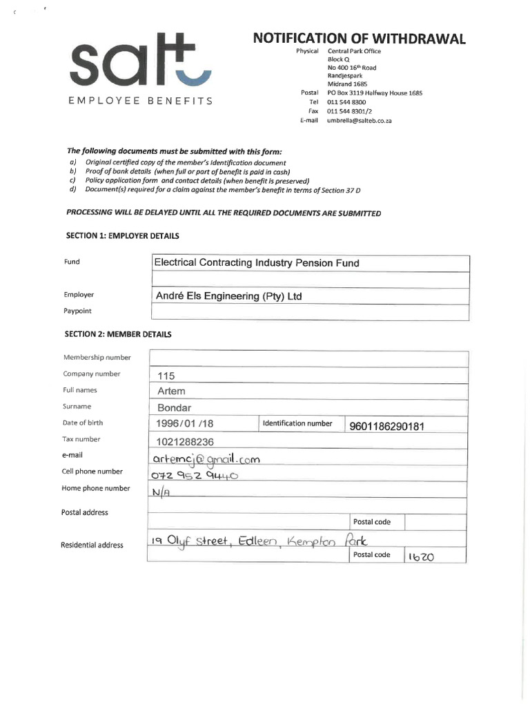 Notification of Withdrawal | PDF